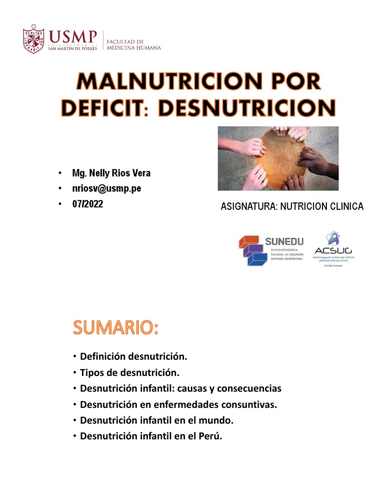 Clase 7 Malnutricion Por Deficit Desnutricion Sin Audio Pdf