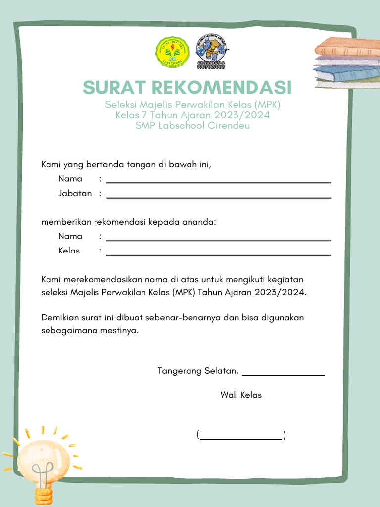 Surat Rekomendasi MPK | PDF