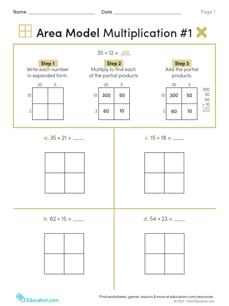 Area Model Multiplication | PDF