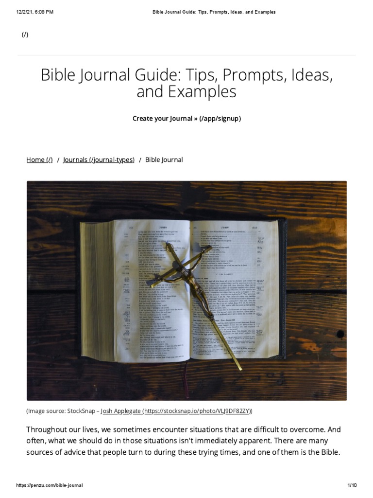 Bible Journal Guide - Tips, Prompts, Ideas, and Examples | PDF | Prayer ...