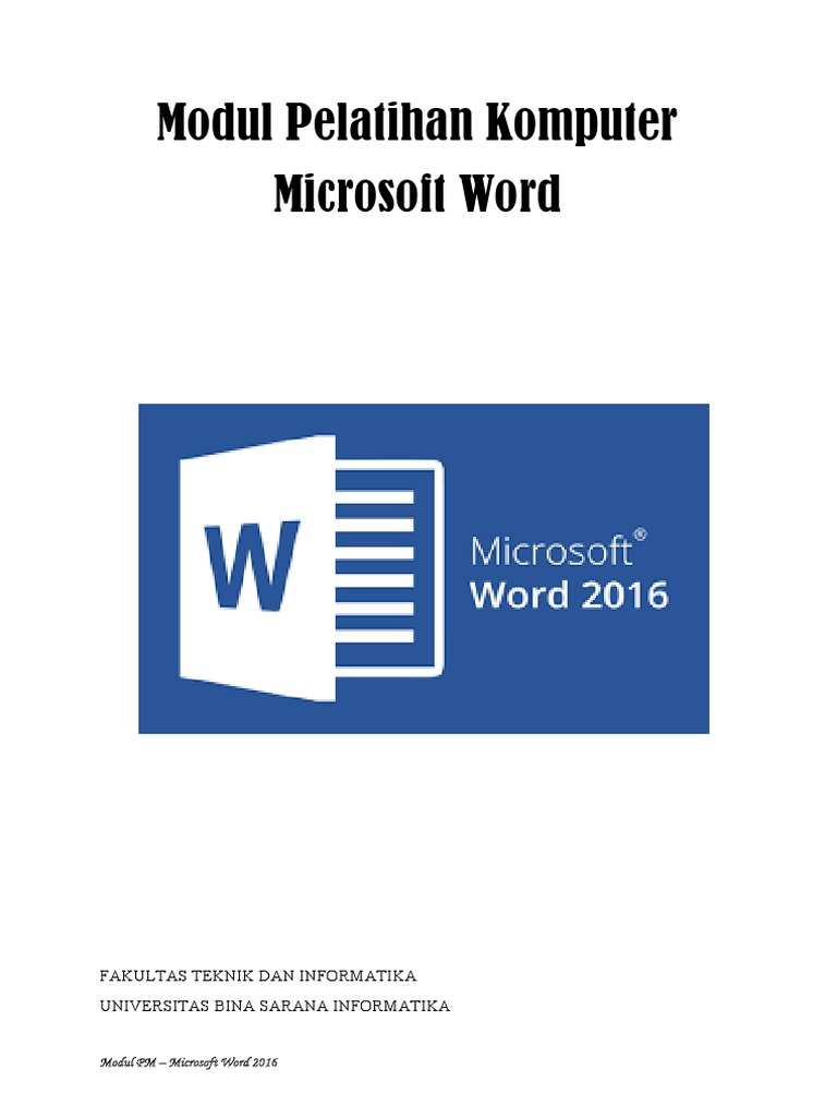 Modul Pengenalan Aplikasi Word 2016 | PDF