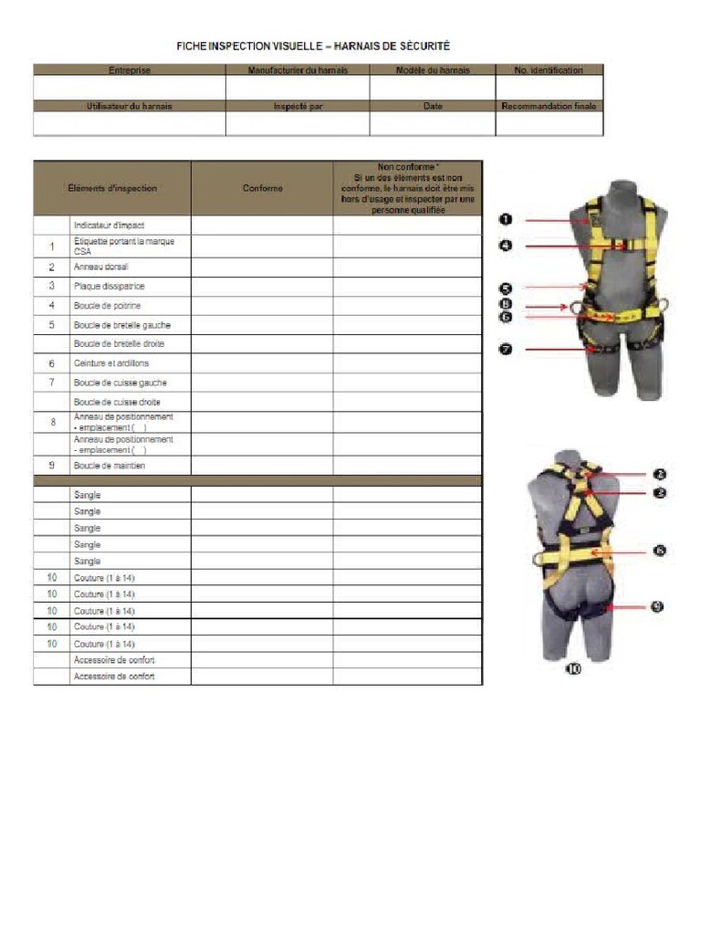 Fiche de Contrôle HARNAIS | PDF
