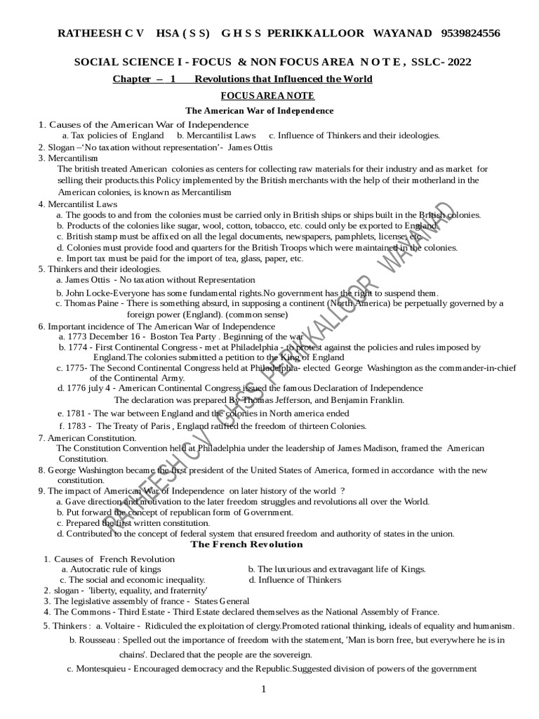 Kerala Social Science I Focus and Non - Focus Area Based Notes (Eng Med ... Kerala Social Science I Focus and Non - Focus Area Based Notes (Eng Med ...