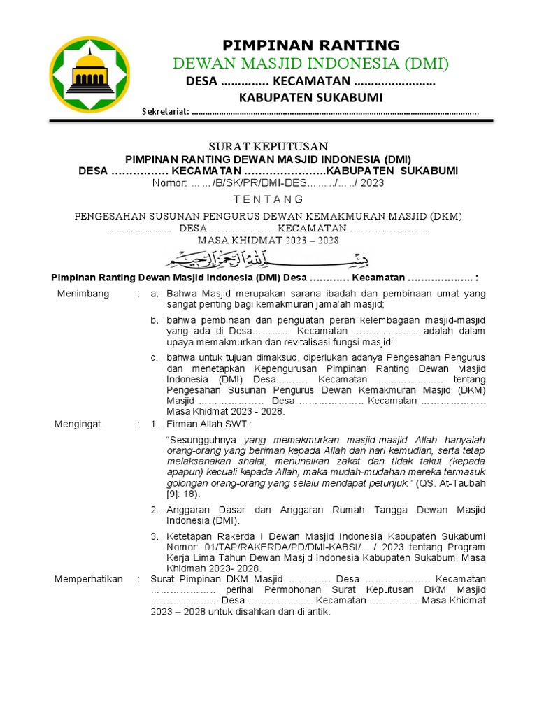 Contoh SK DKM Fix | PDF | Seni