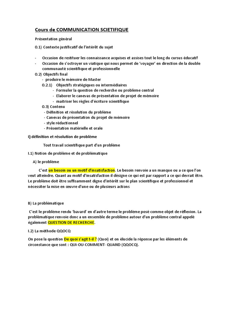 Cours de Communication Scientifique | PDF