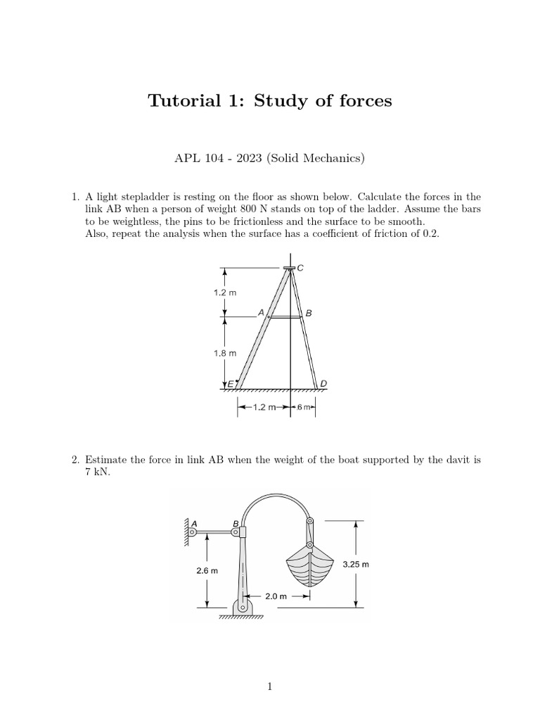 APL104 F23 Tutorial 1 | PDF | Force | Thrust