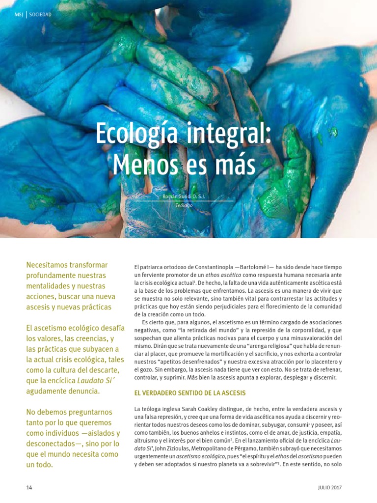 Ascetismo Ecológico: Transformación Vital | PDF | Ascetismo | Amor