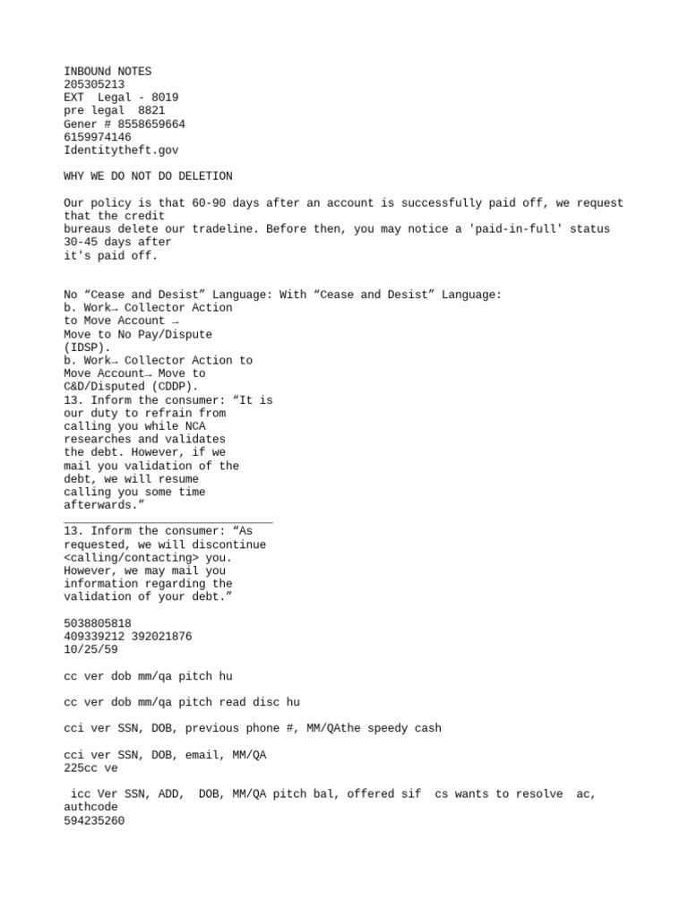 Inbound Notes | PDF | Service Industries