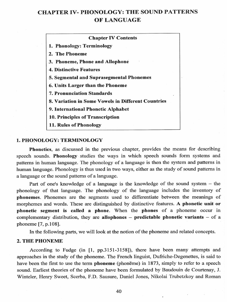 Chapter 4. Phonology - The Sound Patterns of Language | PDF