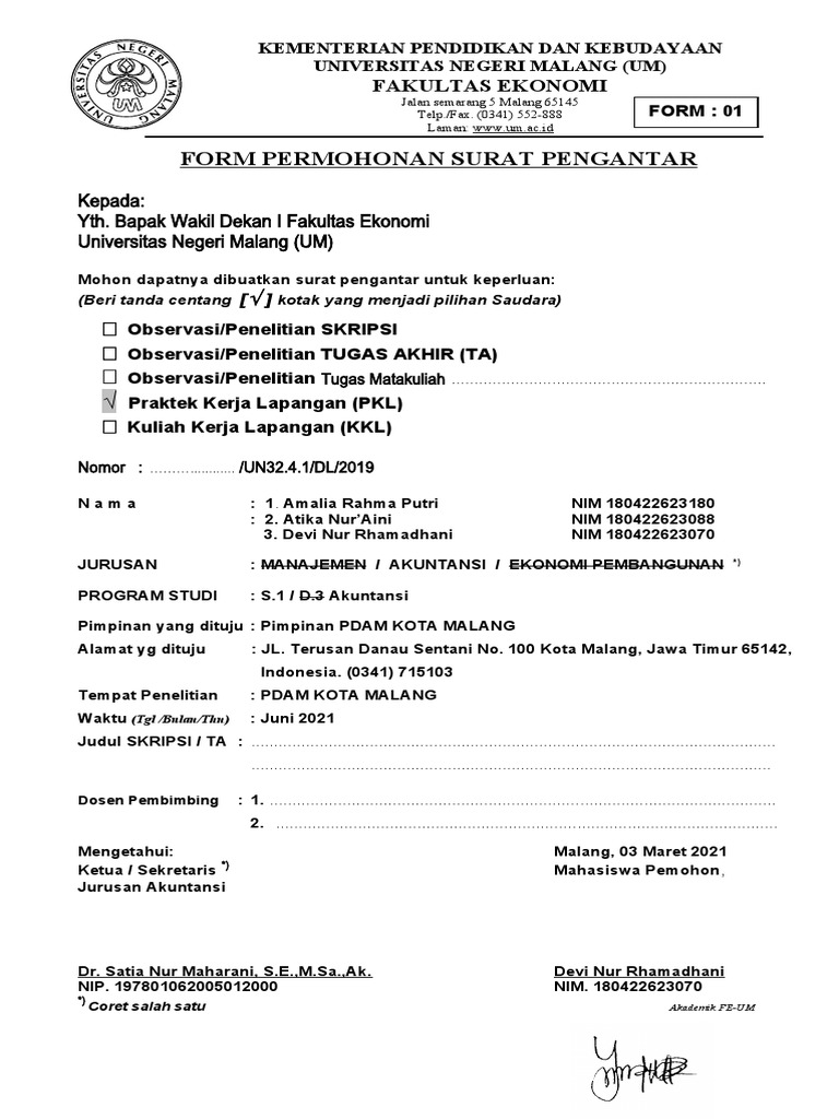 Surat Permohonan | PDF