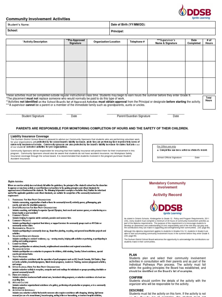 Volunteer Hour Sheet | PDF