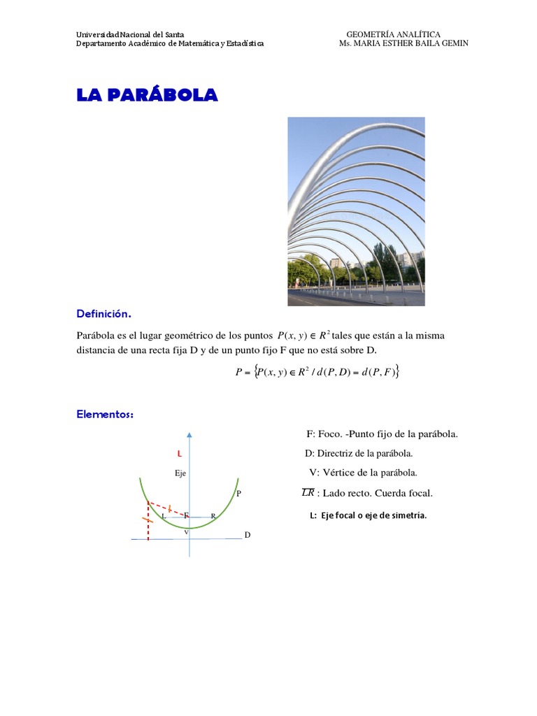 La Parábola | PDF | Geometría Elemental | Geometría analítica