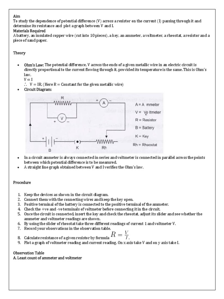 Ohms Law | PDF