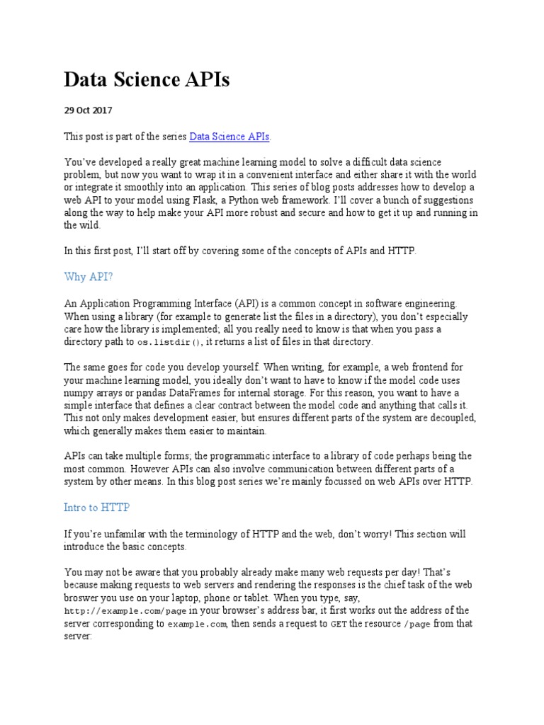 Data Science APIs With Flask | PDF