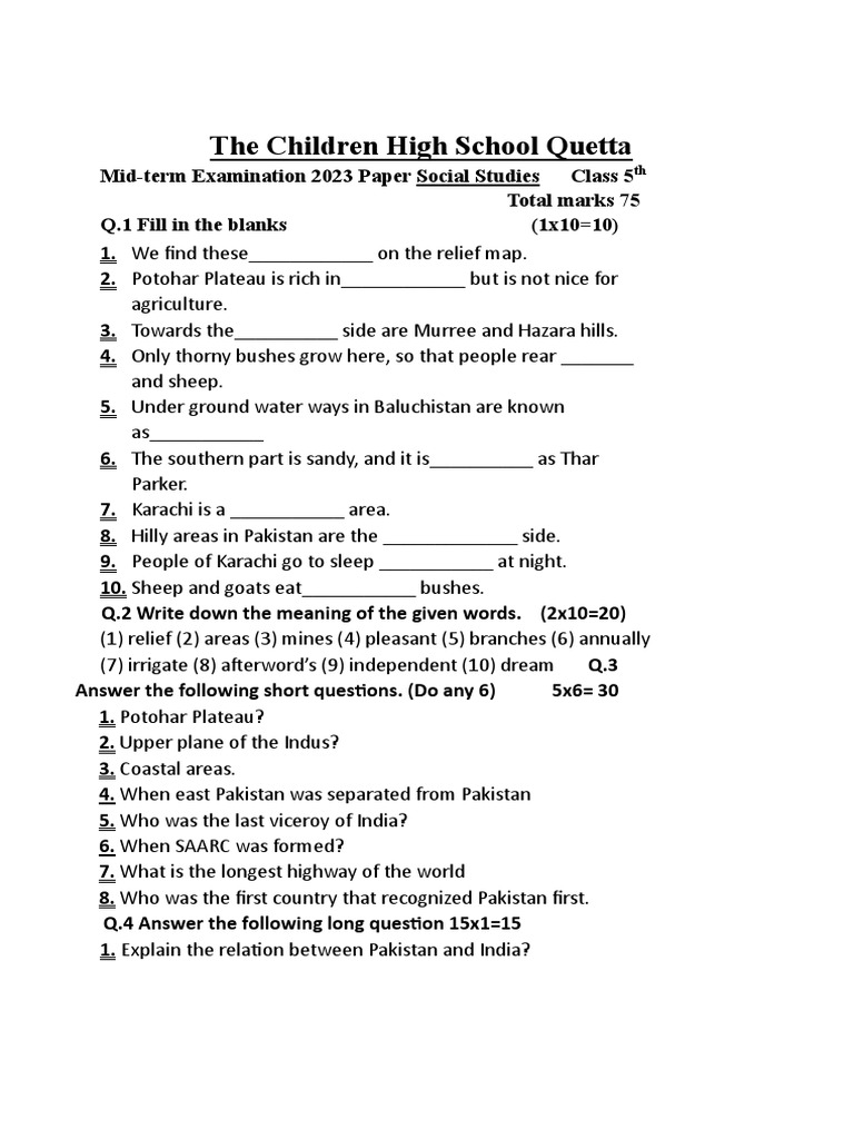 Class 5th Social | PDF | Social Science | Travel