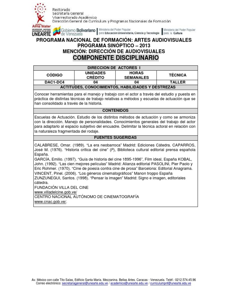 DAC1-DC4 DIRECCION DE ACTORES I | PDF