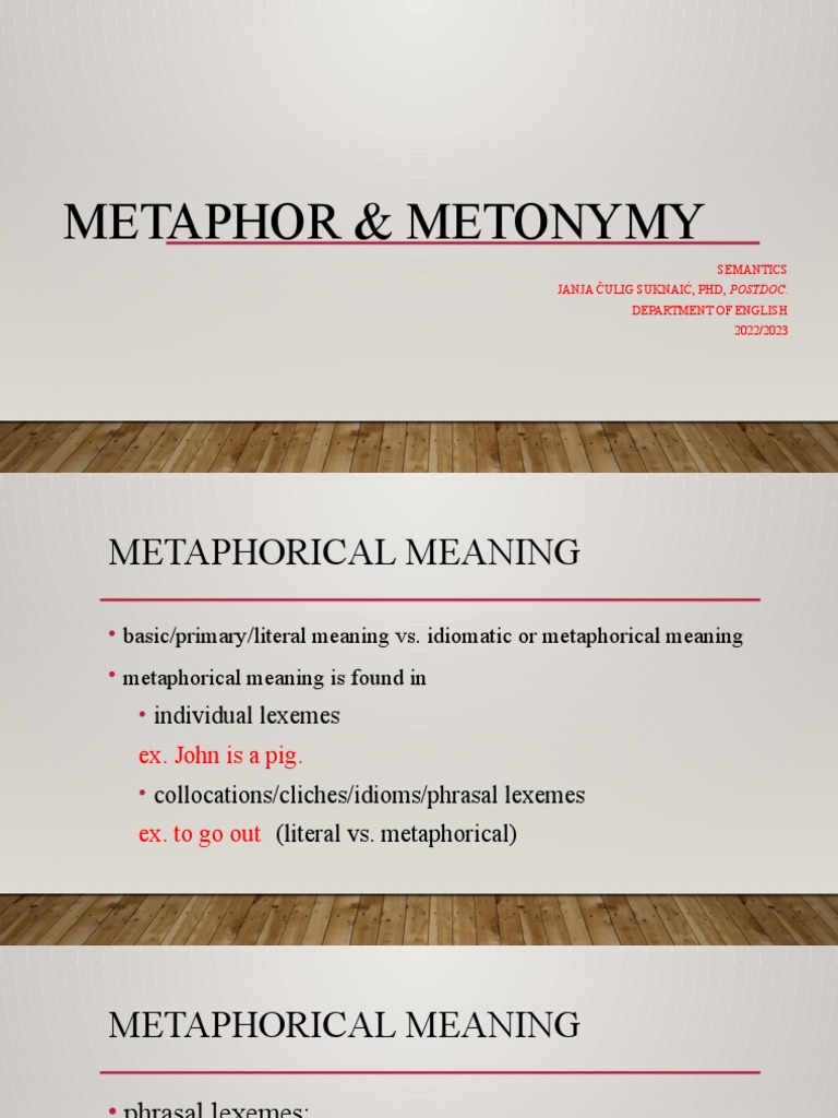 Metaphor and Metonymy | PDF