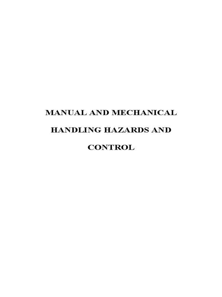 Manual and Mechanical Materials Handling Hazards and Control | PDF
