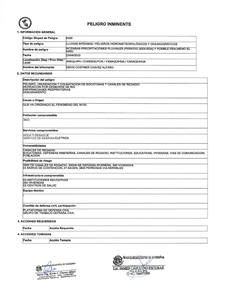 Peligro Inminente | PDF