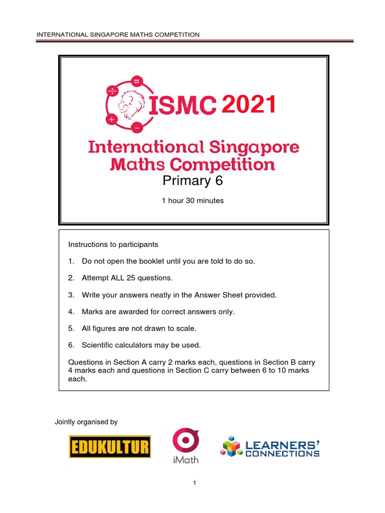 P6 ISMC 2021 Questions Only | PDF