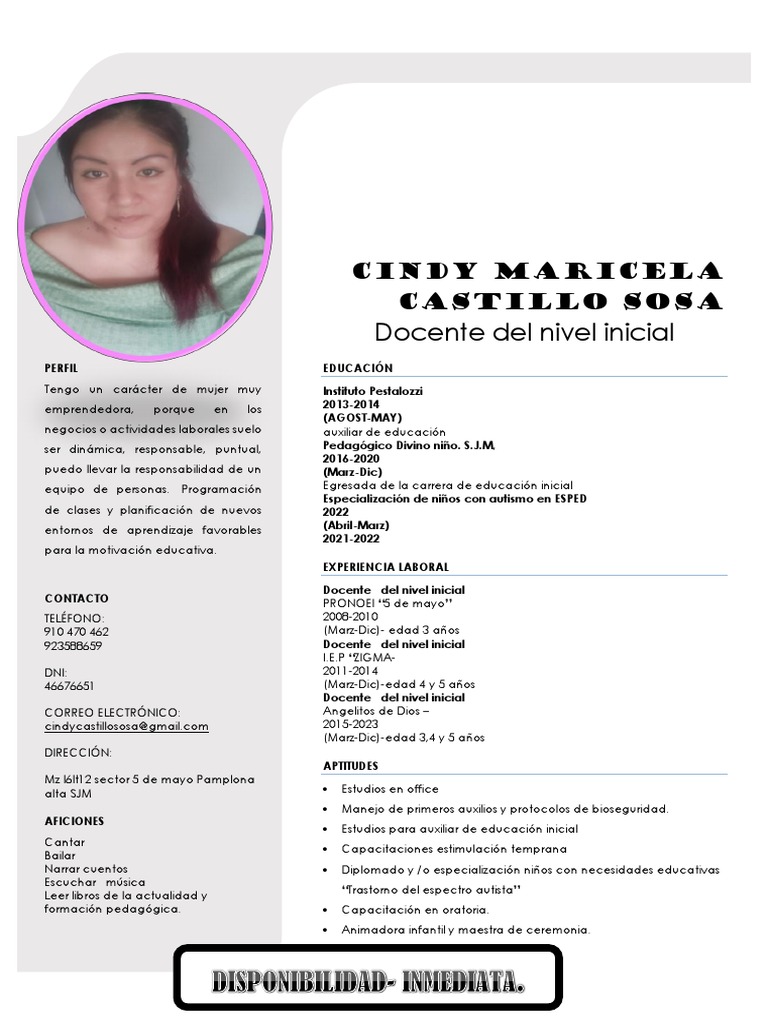Curriculum CINDY | PDF | Salud y bienestar