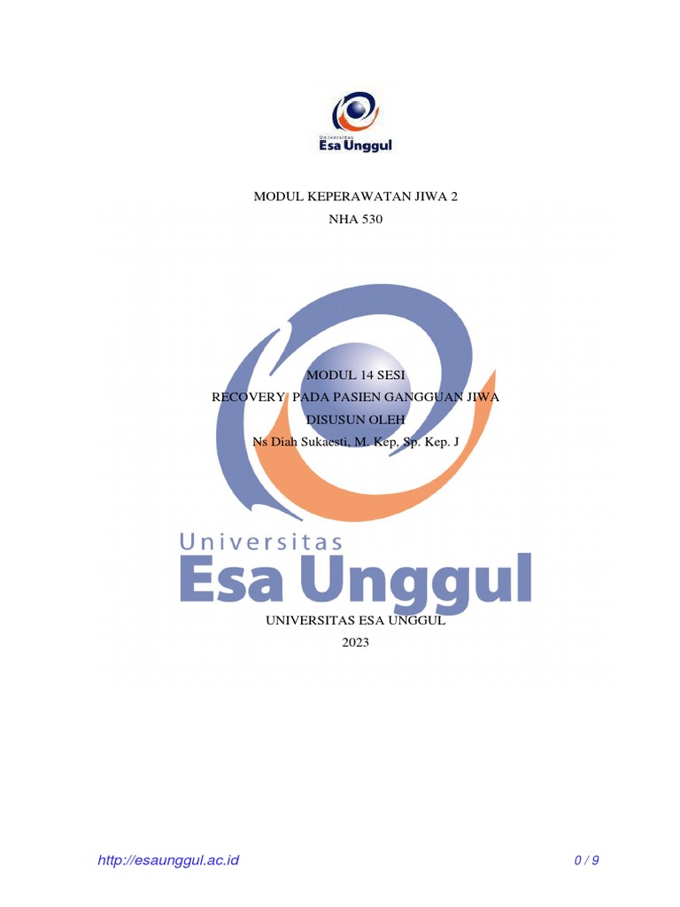 Modul Recovery Pada Pasien Gangguan Jiwa-1 | PDF | Karier & Perkembangan | Pengembangan Diri