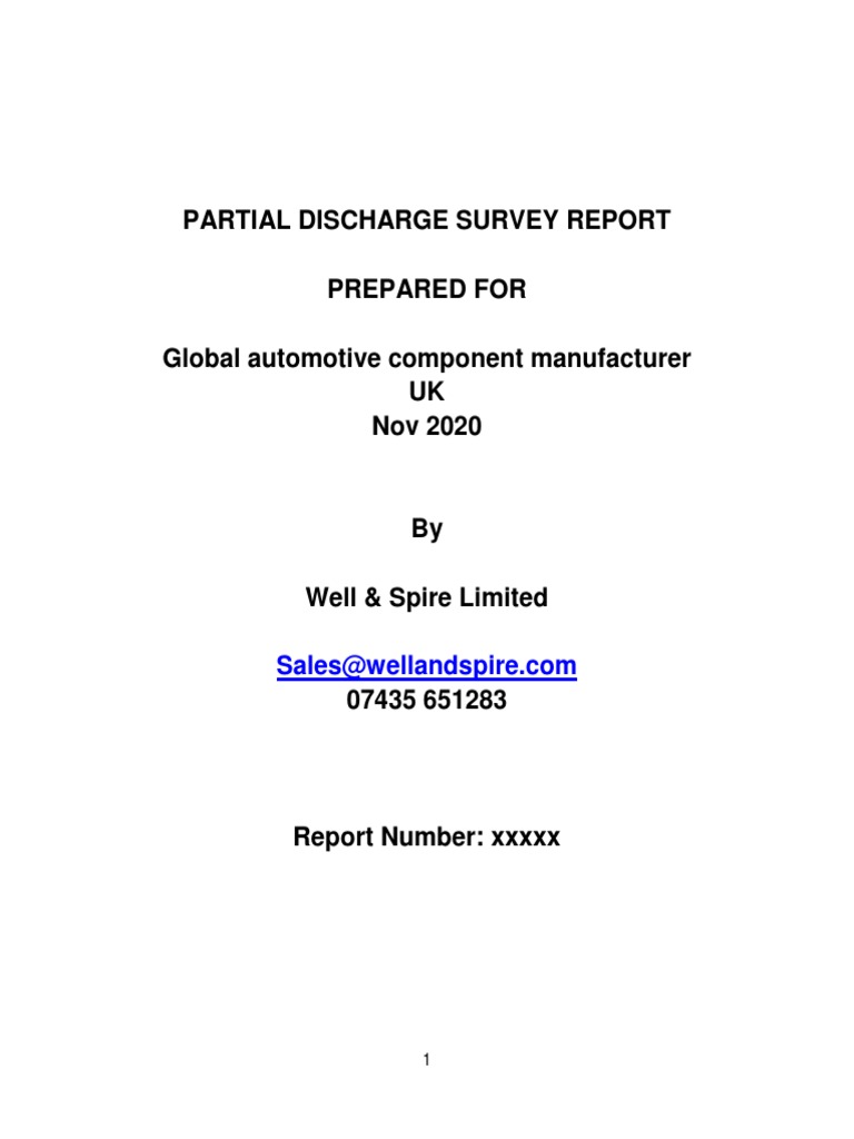 Partial Discharge Survey Report | PDF | Computers | Technology ...