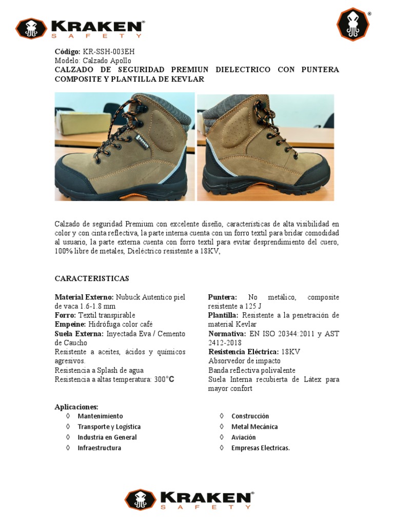 KRSSH003EH Calzado Kraken Safety Apollo | PDF