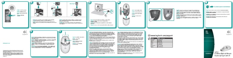 Logitech Cordless Optical Mouse M-RCE95 Manual | PDF