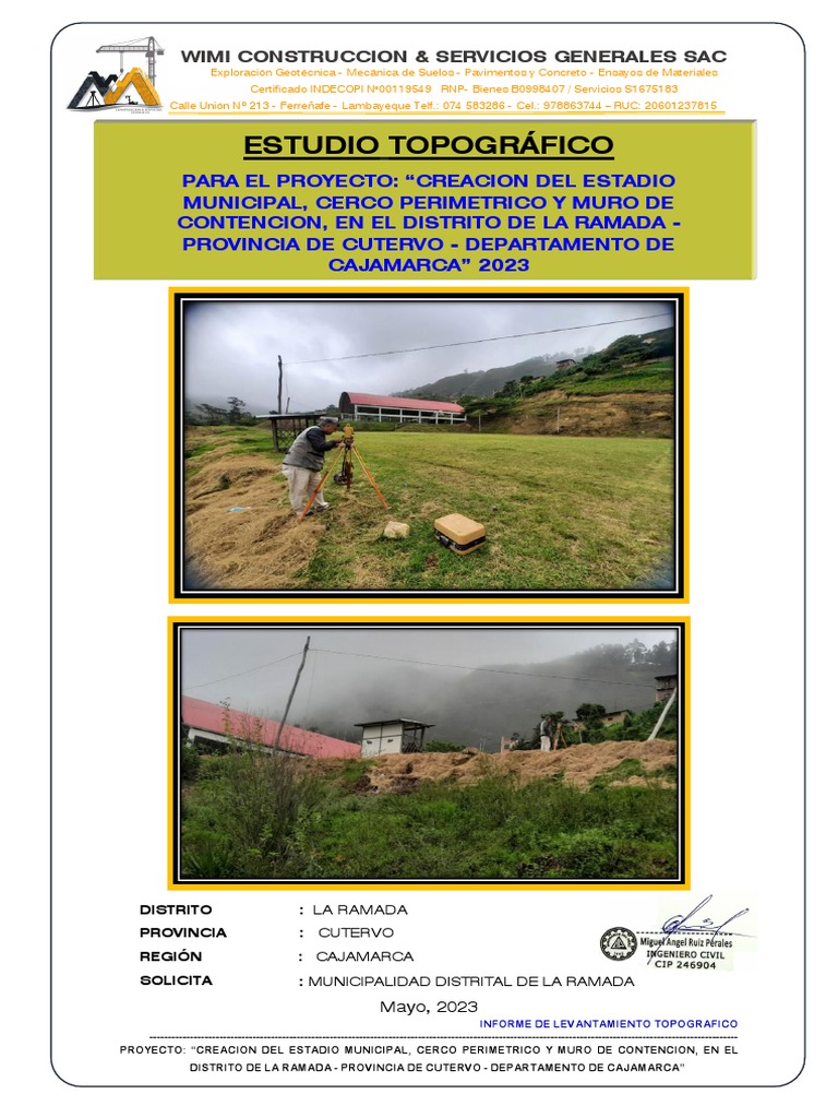 Memoria de Topografia Estadio La Ramada Final | PDF