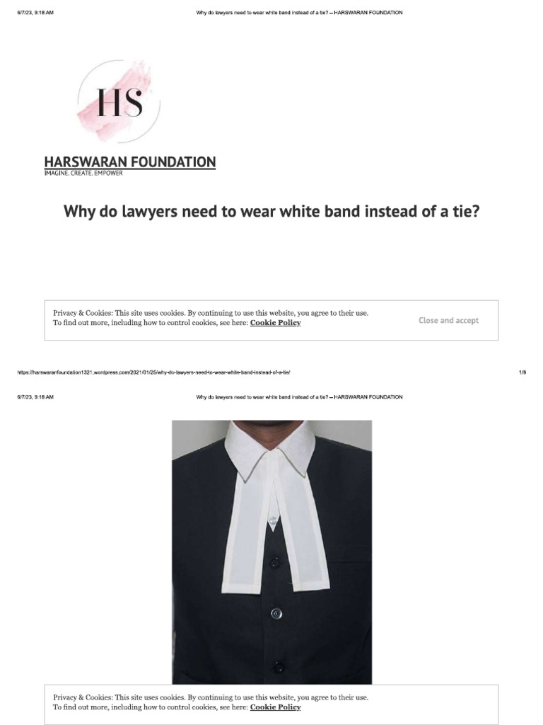 A Note On The Use of White Advocate Band and Other Dress Code | PDF