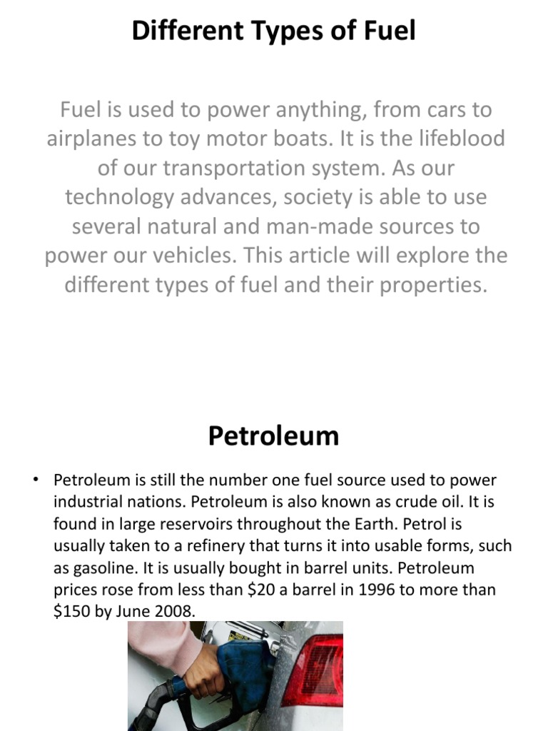 Different Types of Fuel | PDF | Petroleum | Fuels