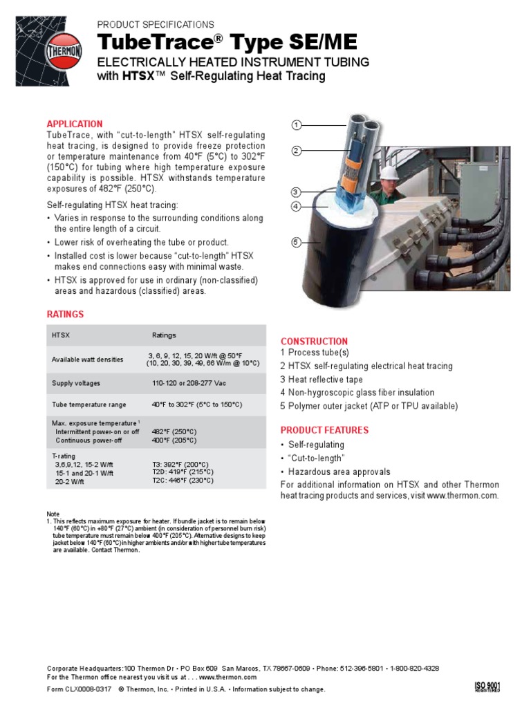 2.2HeatedSampleLine_Specification_Thermon | PDF