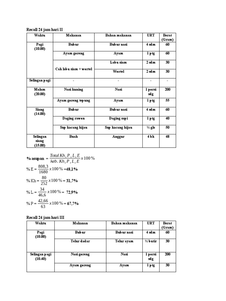 Recall 24 Jam Hari II | PDF