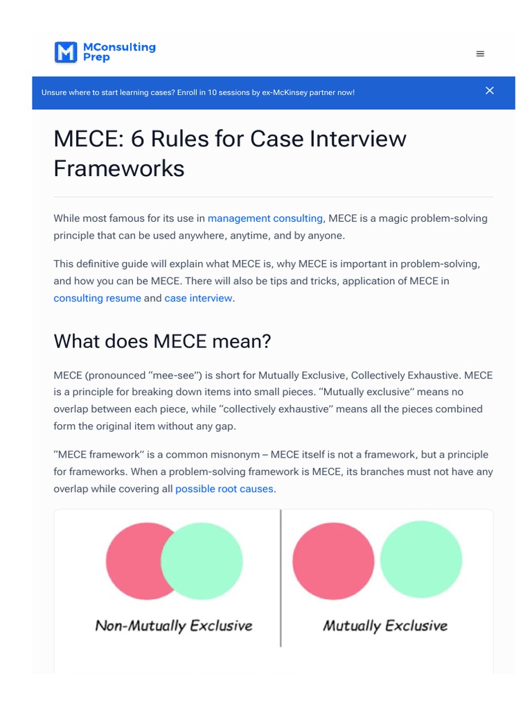 Mconsultingprep Com Case Interview Mece | PDF