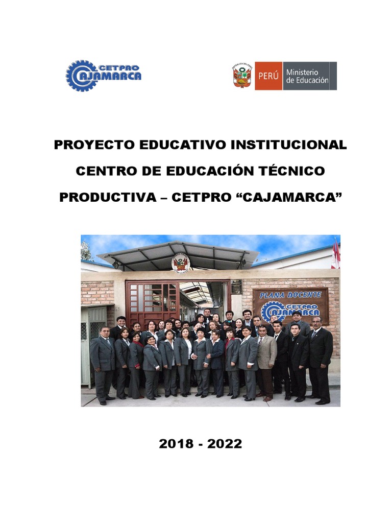 ProyectoEducativo CETPRO Cajamarca Publico | PDF | Enseñando | Maestros