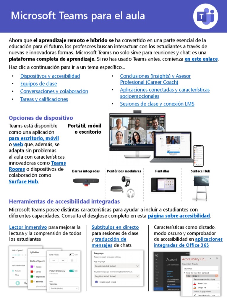 Microsoft Teams For Higher Education Classrooms Spanish | PDF | Chat en ...