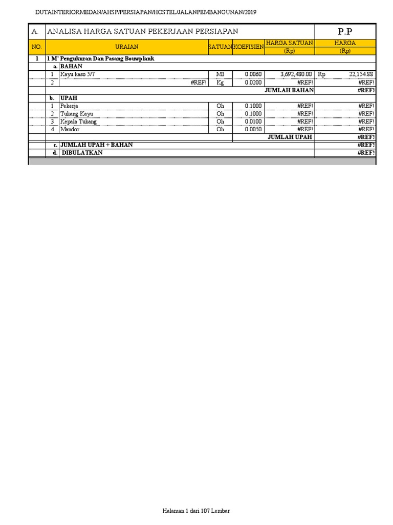 RAB Dan Analisa Kost | PDF