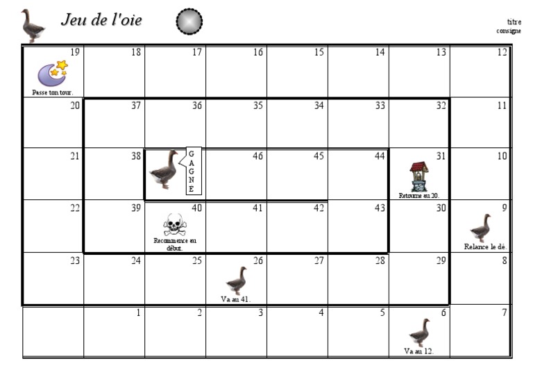 Jeu de L'oie Vierge | PDF