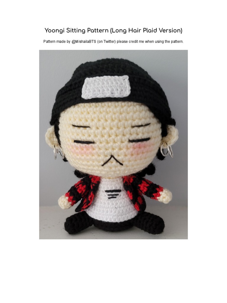 Yoongi Sitting Pattern (Long Hair Plaid Version) | PDF