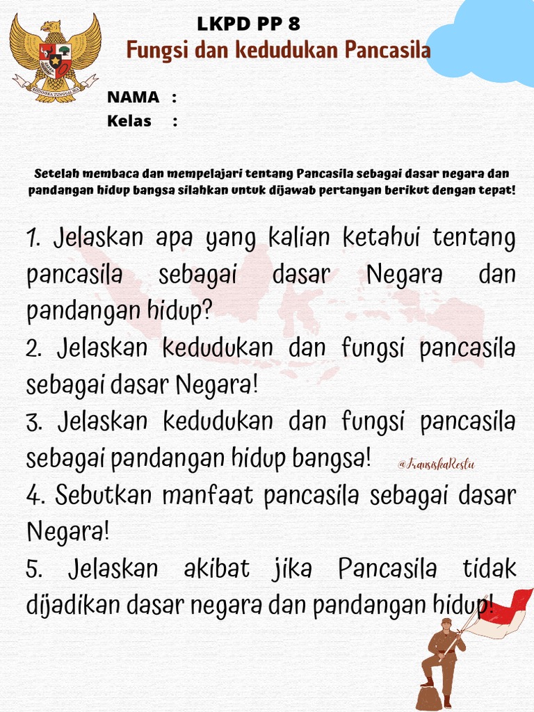 Fungsi dan Kedudukan Pancasila Kelas 8 | PDF | Seni & Disiplin Bahasa | Sains & Matematika