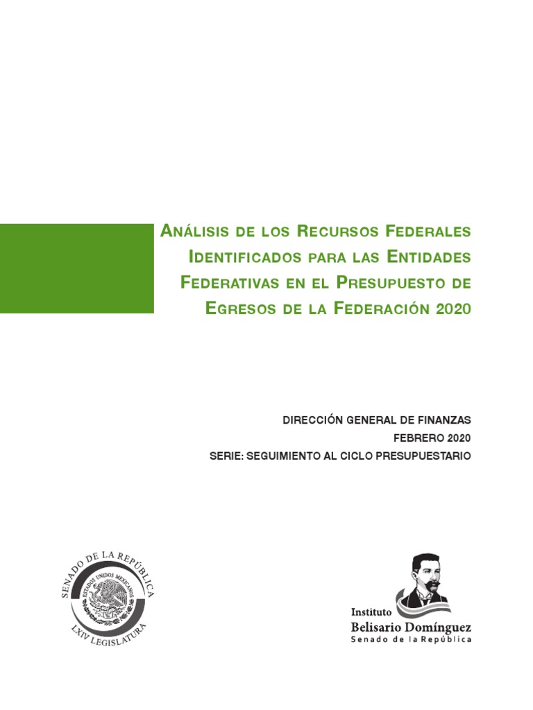 00 Entidades Federativas PEF 2020 | PDF | Finanzas y dinero