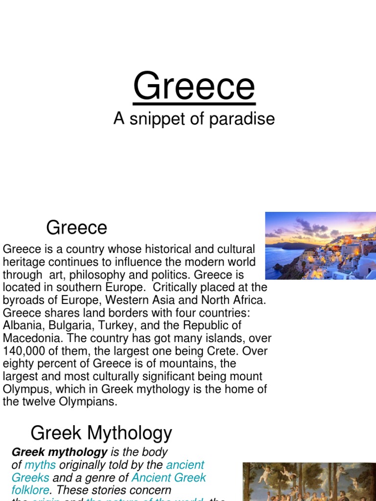 Presentation About Greece | PDF | Athens | Greece