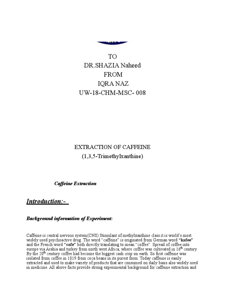 Caffeine Lab Report | PDF | Caffeine | Coffee