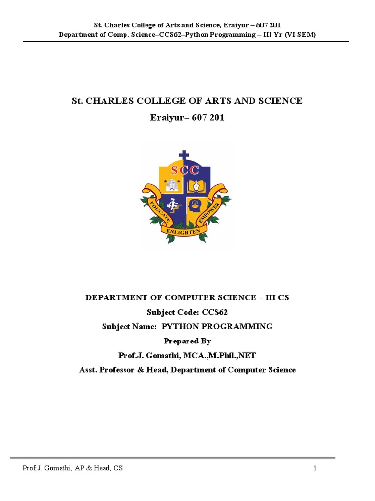 Python Unit I (2023-26) | Download Free PDF | Python (Programming ... Python Unit I (2023-26) | Download Free PDF | Python (Programming ...