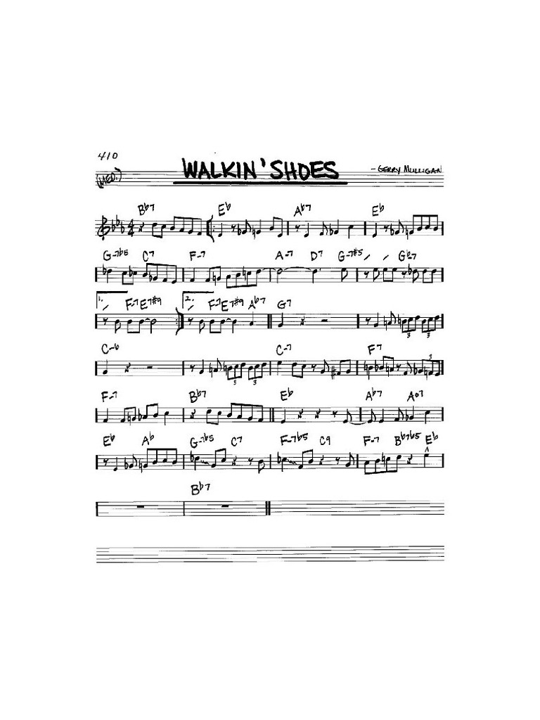 Walkin Shoes (Eb Real Book) | PDF