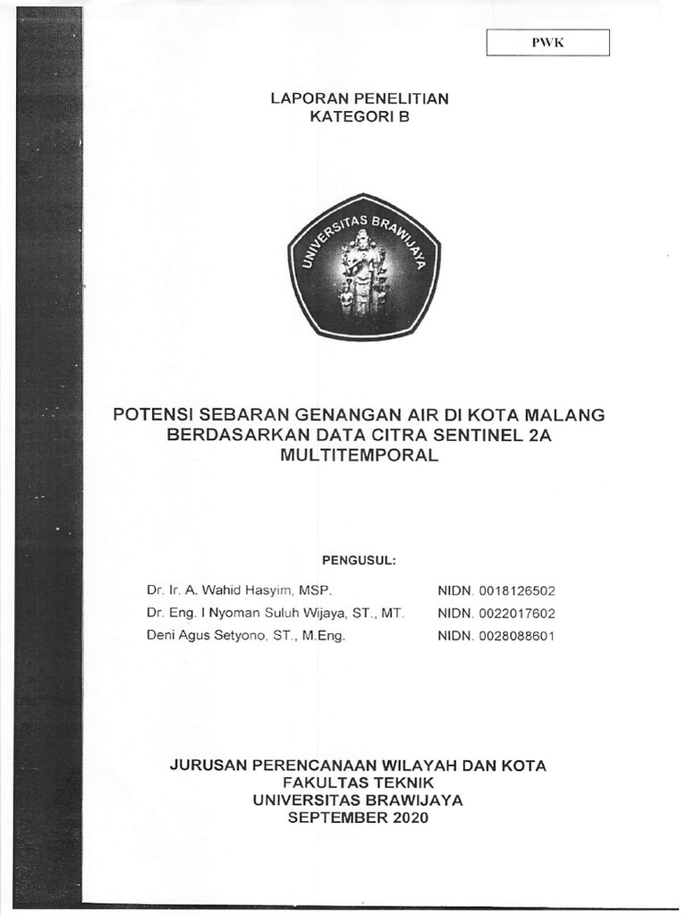 2.potensi Sebaran Genangan Air Di Kota Malang Berdasarkan Data Citra ...