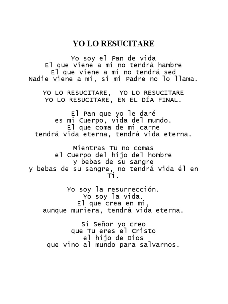 Yo Lo Resucitare | PDF | Religión y espiritualidad