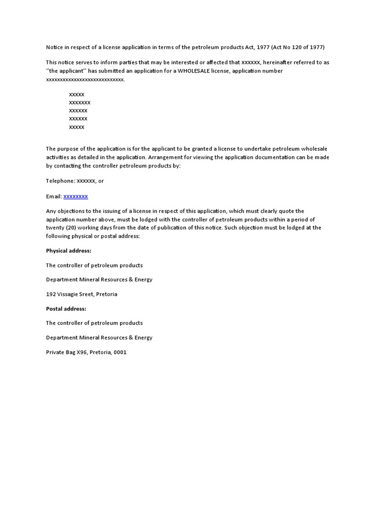 Wholesale Licence Example | PDF