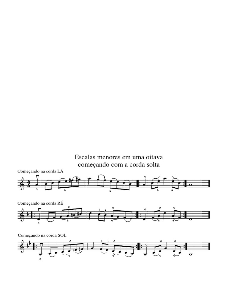 Escala Menor 1 Oitava Corda Solta VIOLINO | PDF